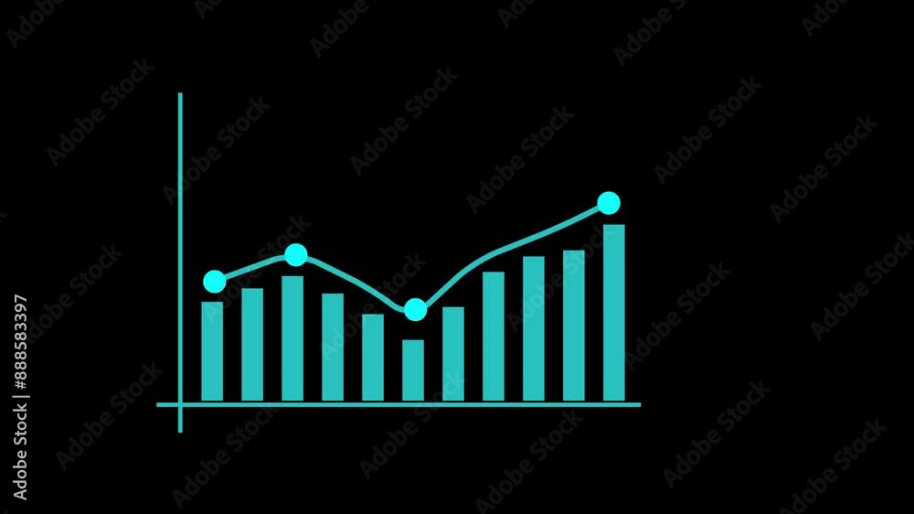 Graph chart showing increase in marketing sales profit. Business graph ...