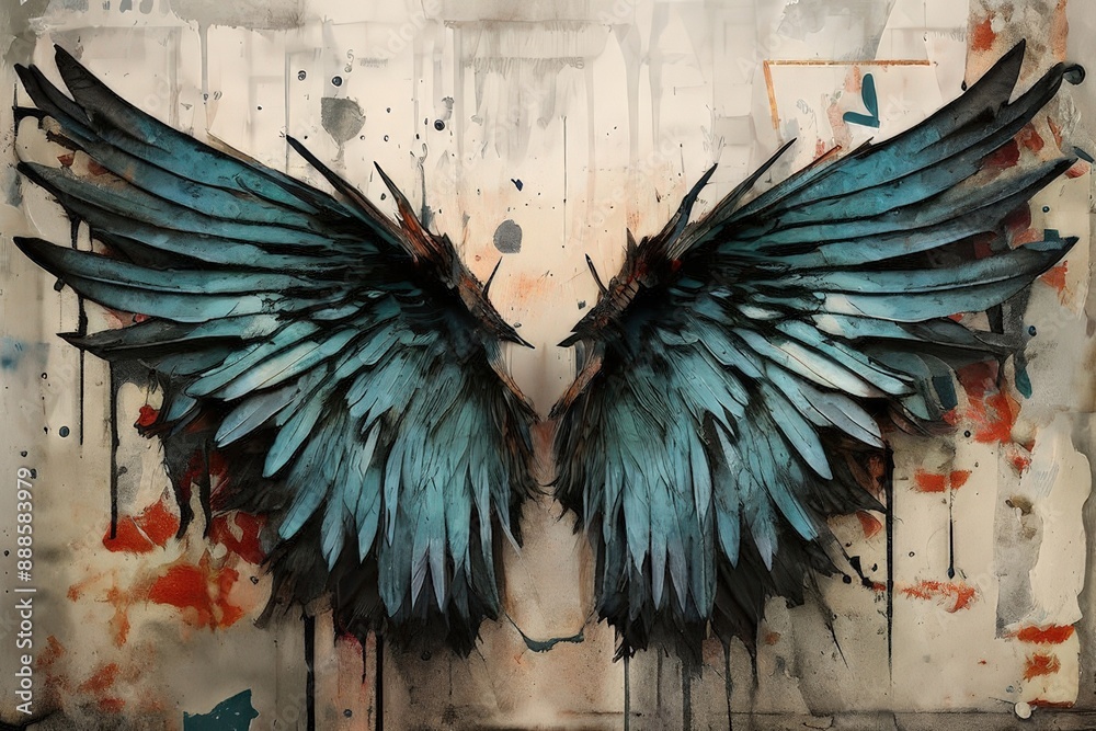 the AI Image Generator, wings isolated on the black background, fantasy ...