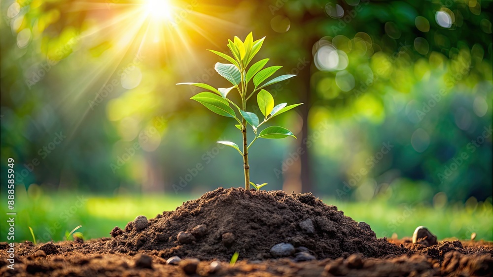 Fresh sapling being planted in memory of a loved one, memorial, tree ...