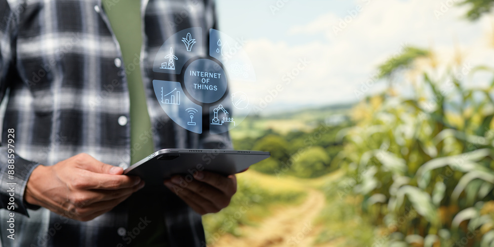 Smart Farm UI hologram system control, maintenance, displaying growth ...