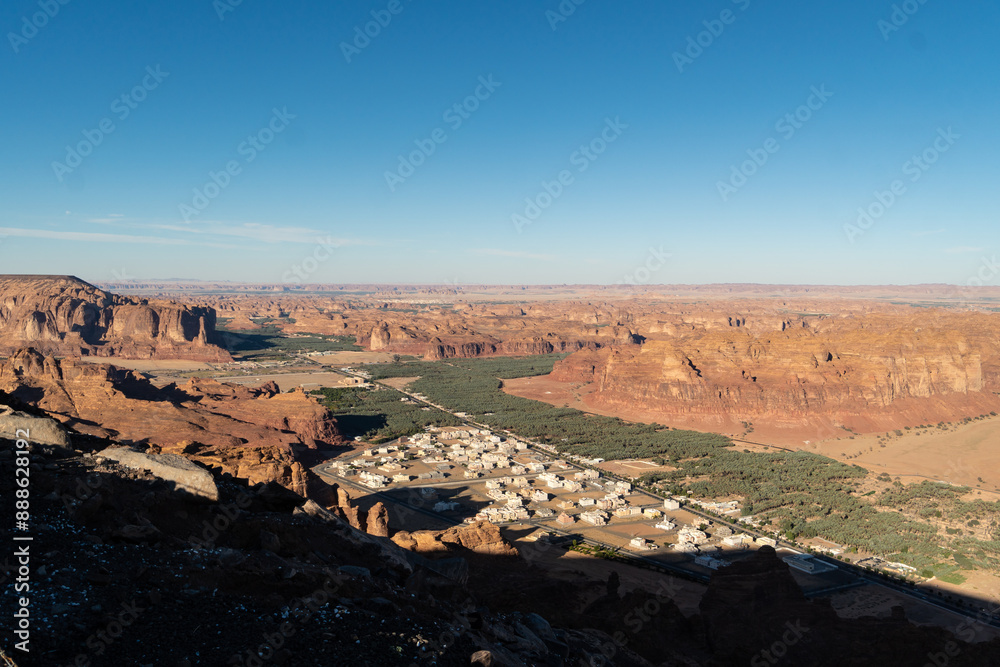 Al Ula, Saudi Arabia: Dramatic panoramic view of the Al Ula landscape ...