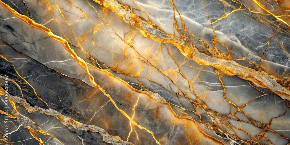 Dramatic amber slate grey marble background with opulent golden veins ...