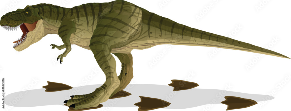 Cartoon Tyrannosaurus (T-rex) green color natural camouflage pattern ...