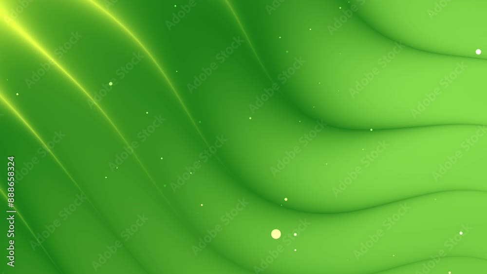 Dynamic green gradient background with wavy lines and artistic scatter ...