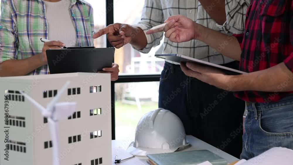 Teams of engineers and architects meet to brainstorm ideas to design ...