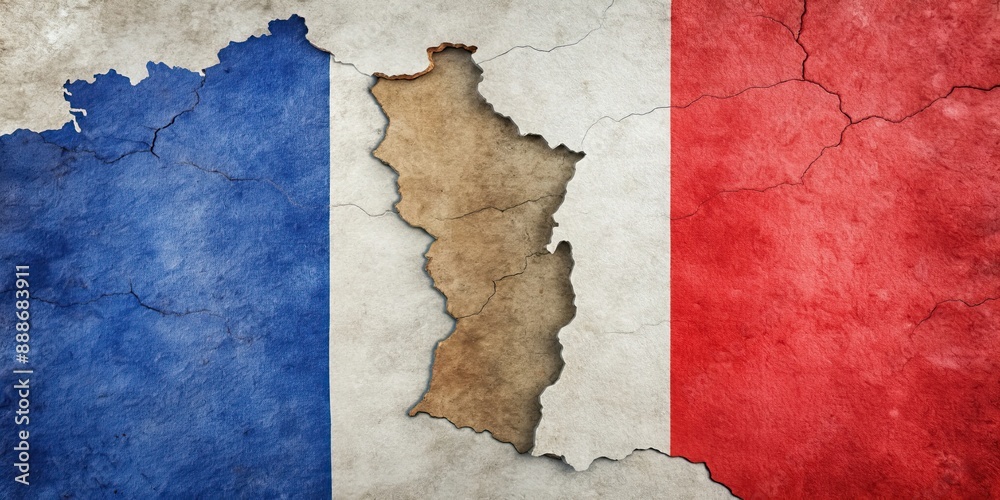 of a divided France due to politics, shown in , politics, division ...