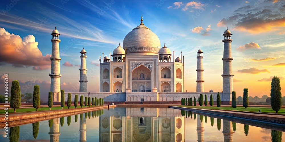 Traditional symbols of India's architecture and culture captured in a ...