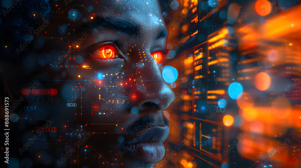 artificial intelligence cyber security risks illustration concept AI ...