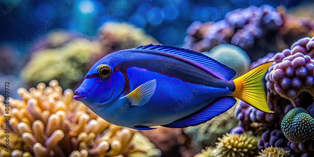 Blue tang fish swimming in the desert, blue tang, fish, swimming ...
