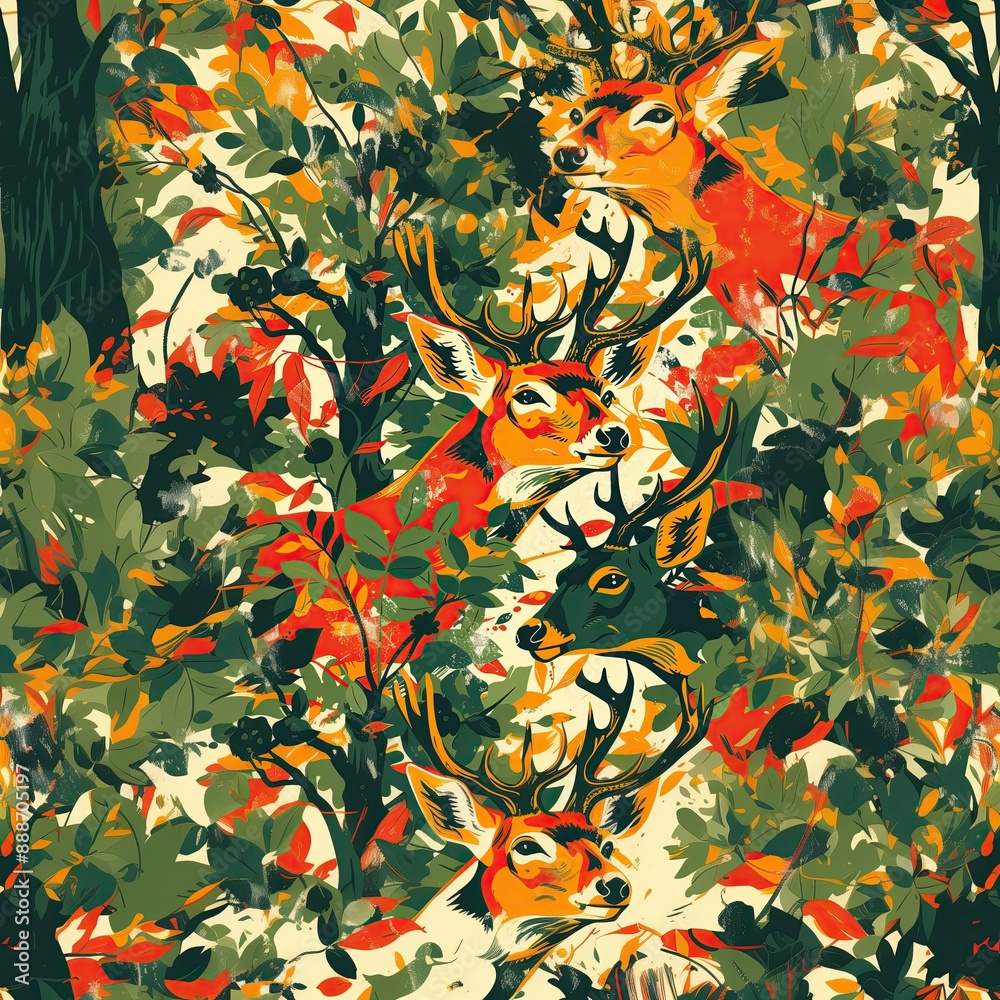 Rustic Hunting Pattern Background, Contemporary Outdoors Wallpaper ...