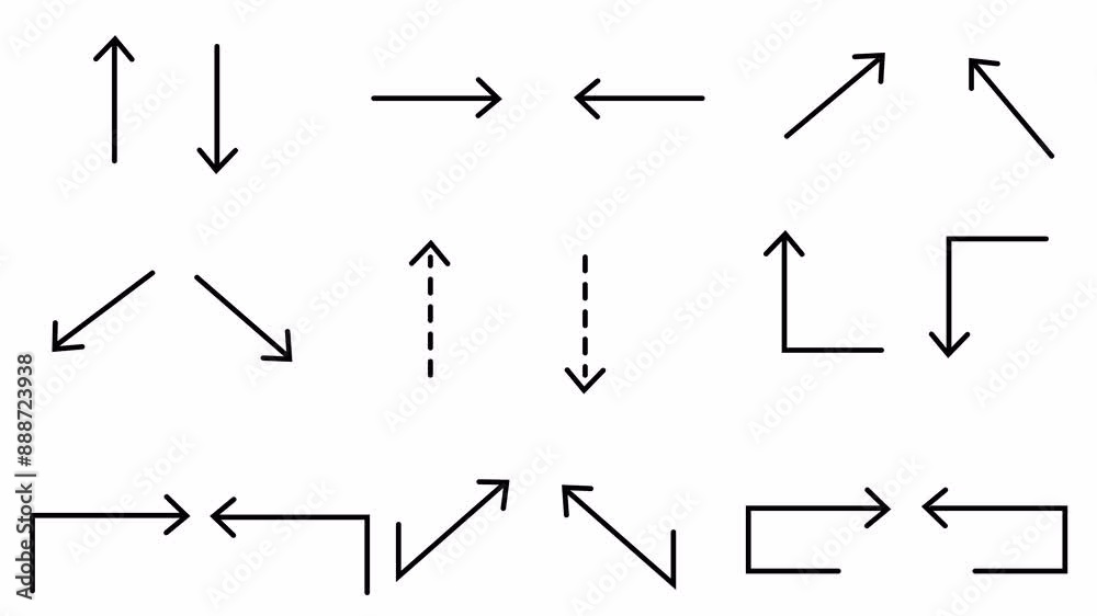 arrows animation on transparent background, Set of arrows animation ...