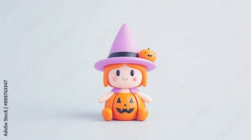 Adorable clay Witch, Teacher full body colorful color 3D clay icon ...
