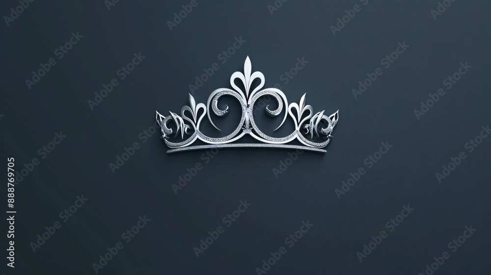 A minimalist queen crown icon featuring clean lines and a modern design ...