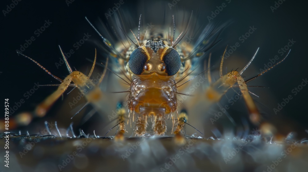 Fotka „Macro Photography of Culex Mosquito Larva, Culex pipiens, Known ...