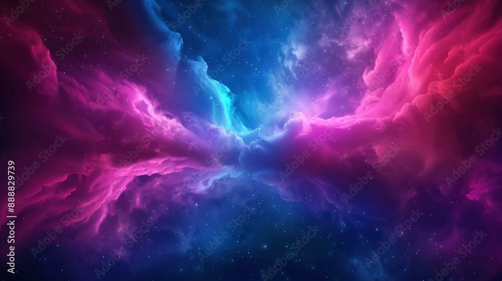Captivating digital artwork of a dynamic space nebula bursting with ...