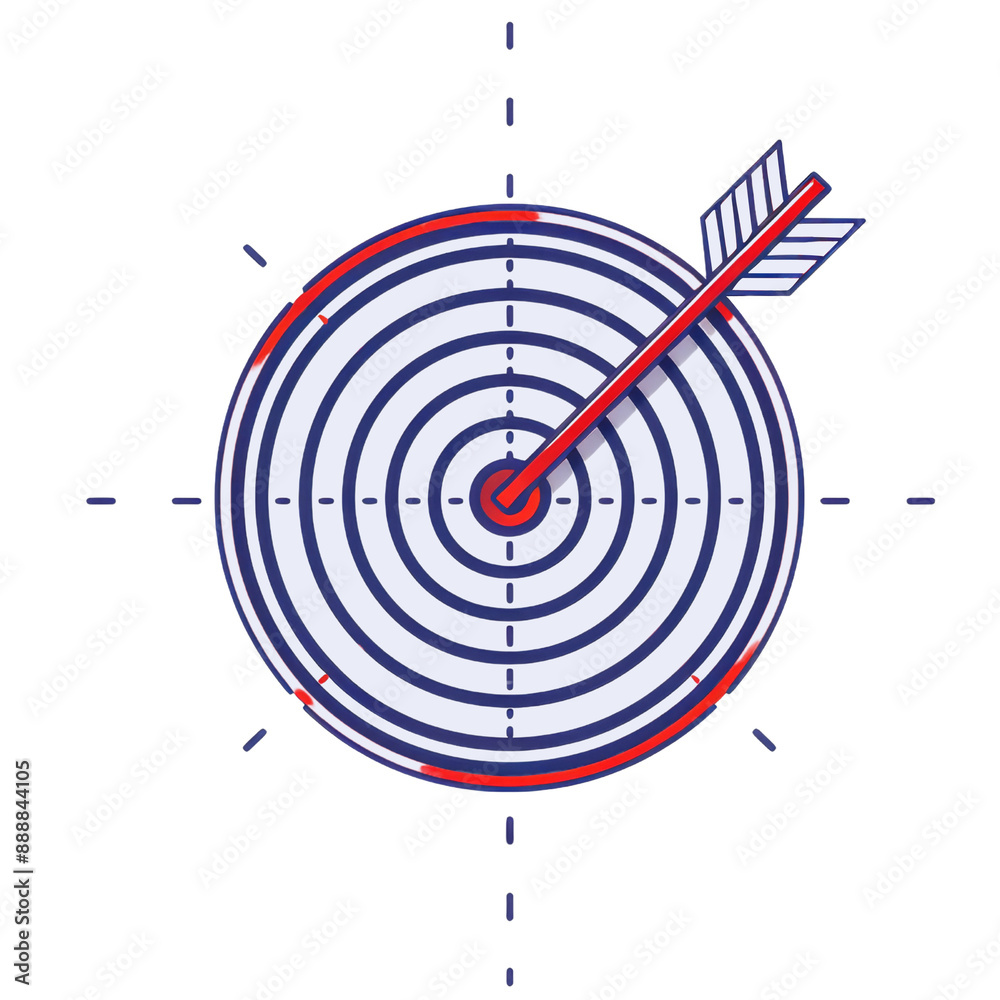 Target with red arrow hitting the bullseye representing accuracy and ...