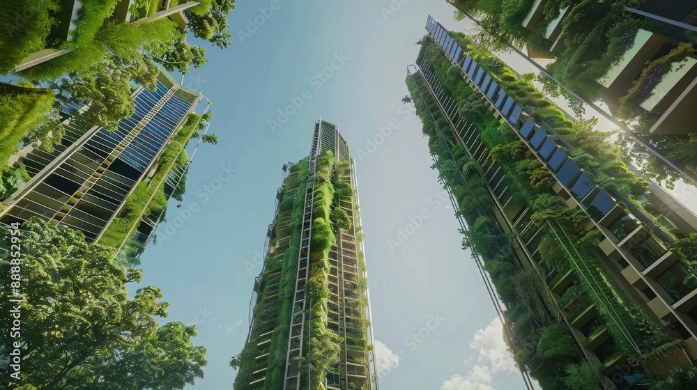 An imaginative 3D animation of towering skyscrapers transformed into ...