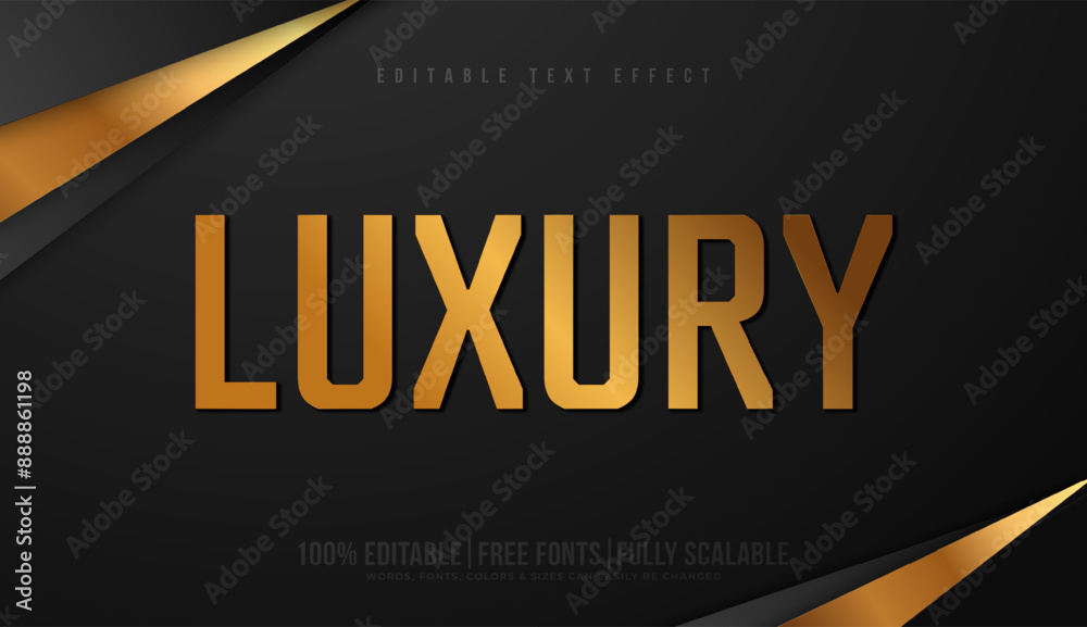 Editable gold color text effect or typography with retro, metallic and ...