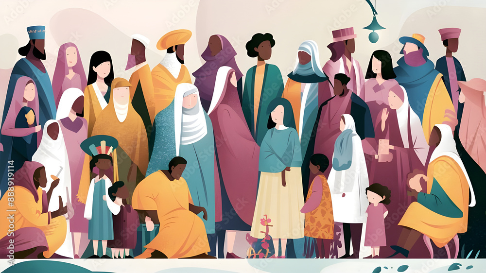 Multicultural Group Portrait: Symbolizing Global Harmony, Celebrating ...
