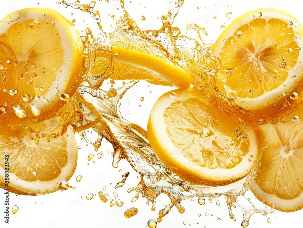 Photography of circular lemon juice splash swirl l 269 lemon, fruit ...