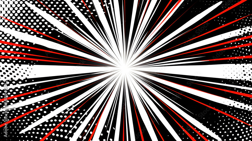 Comic manga radial lines with speed effect for comics book ,Black and ...