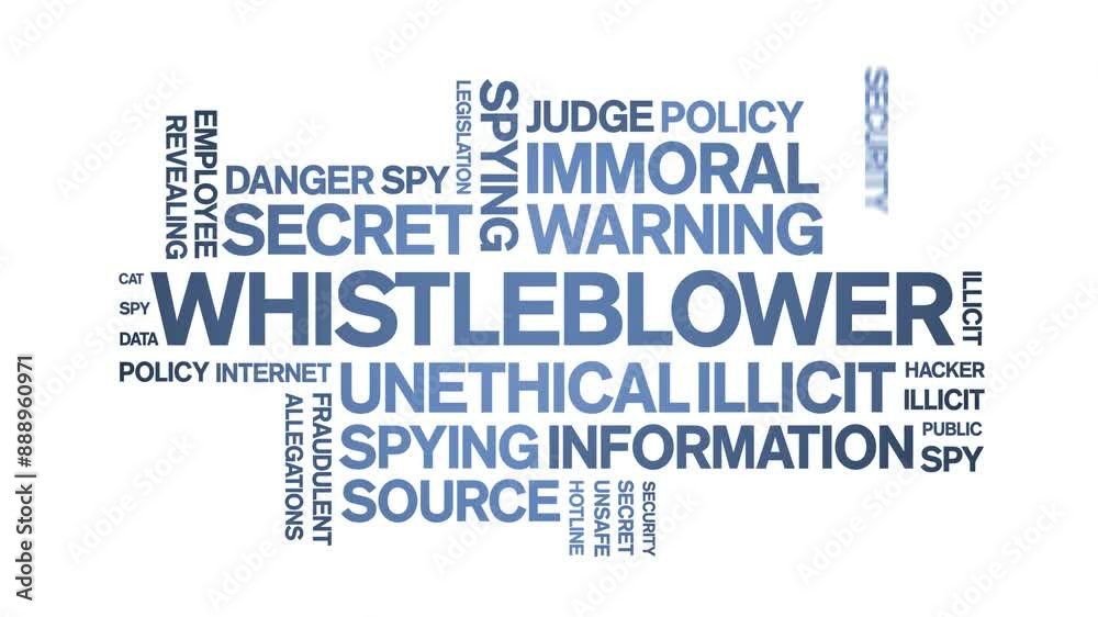 Whistleblower animated word cloud;text design animation tag kinetic ...