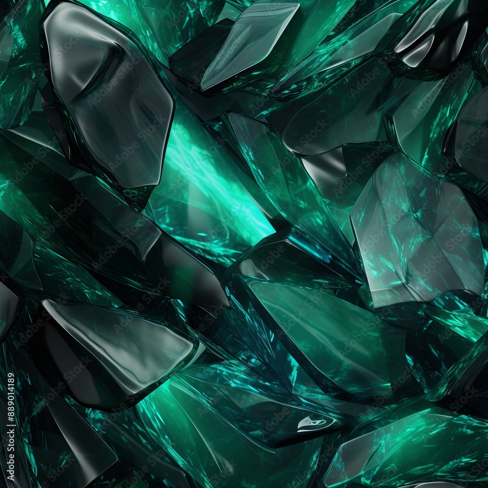 This stock image showcases a captivating design of green crystal ...