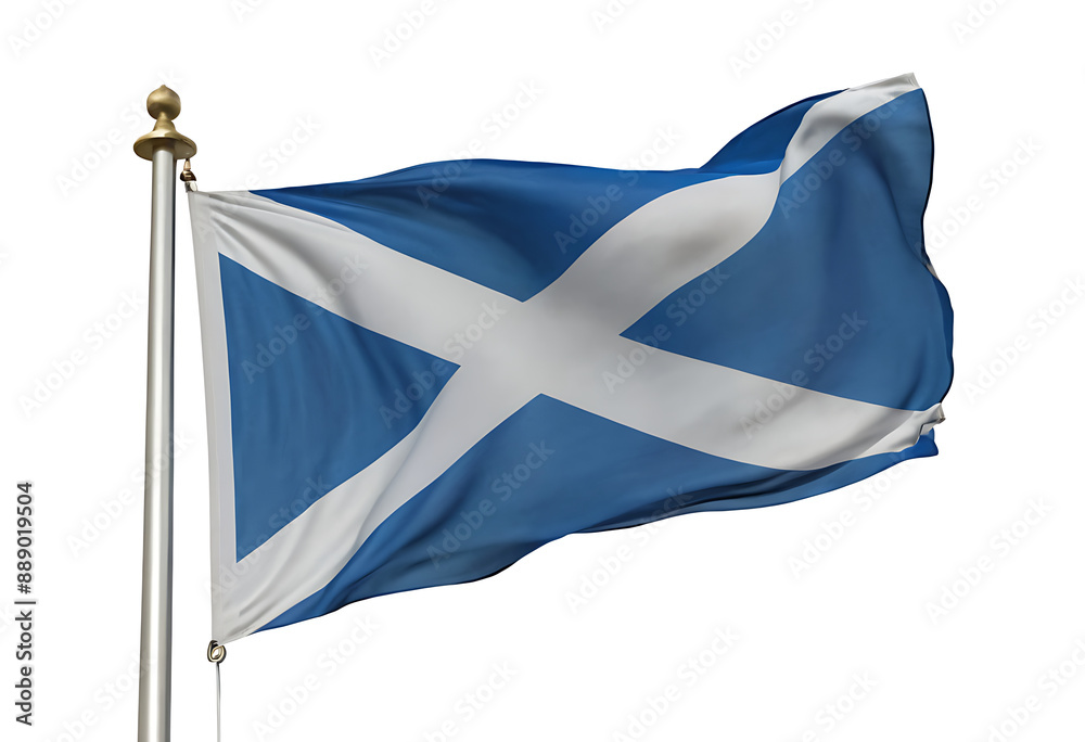 The national flag of Scotland, a blue field with a white diagonal cross ...