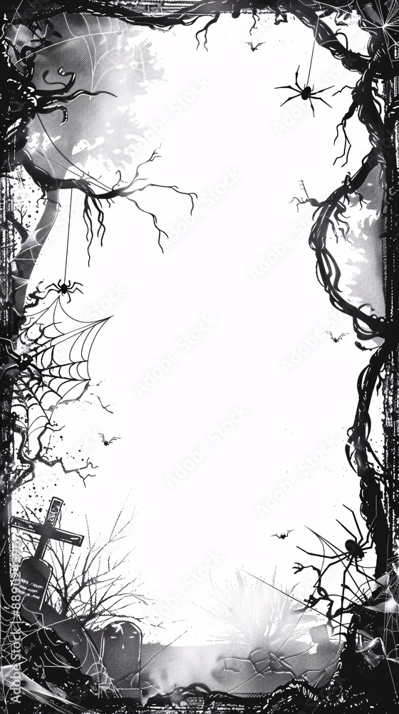 A chilling card game frame featuring a midnight black border with ...