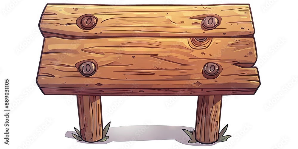 Cartoon wooden signboard, vector illustration on white background ...