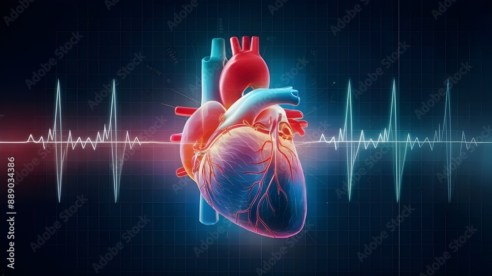 Visualize Heart's Electrical Activity Over Time | Cardiogram Banner ...