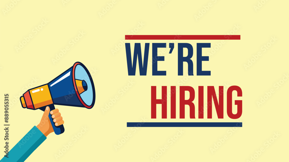 We are hiring banner. Vacancy announcement. Hiring and recruiting ...