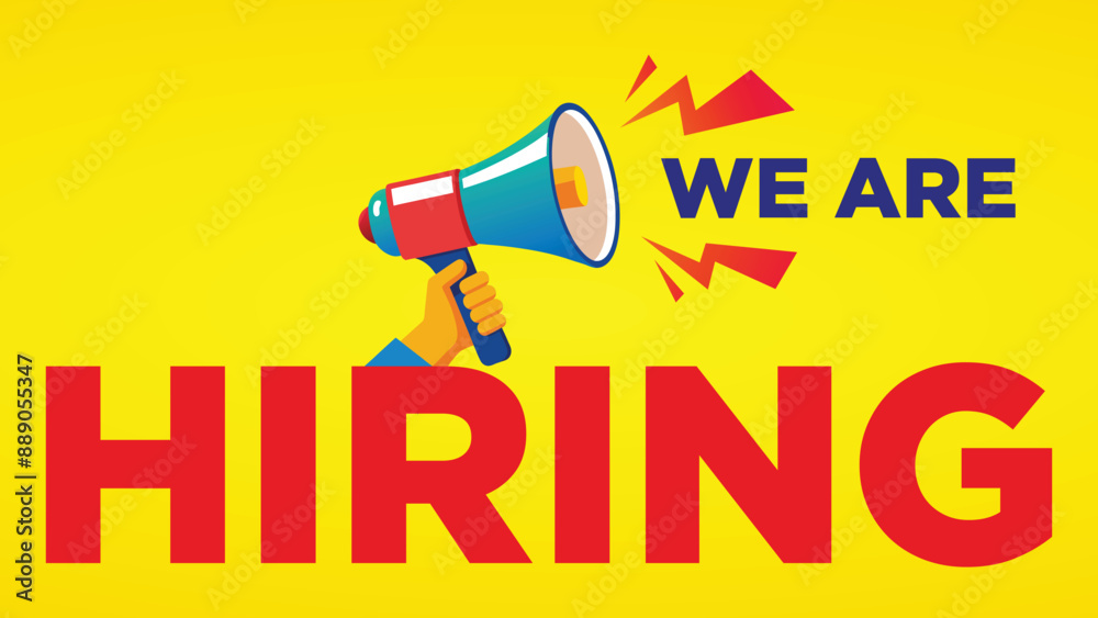 We are hiring banner. Vacancy announcement. Hiring and recruiting ...