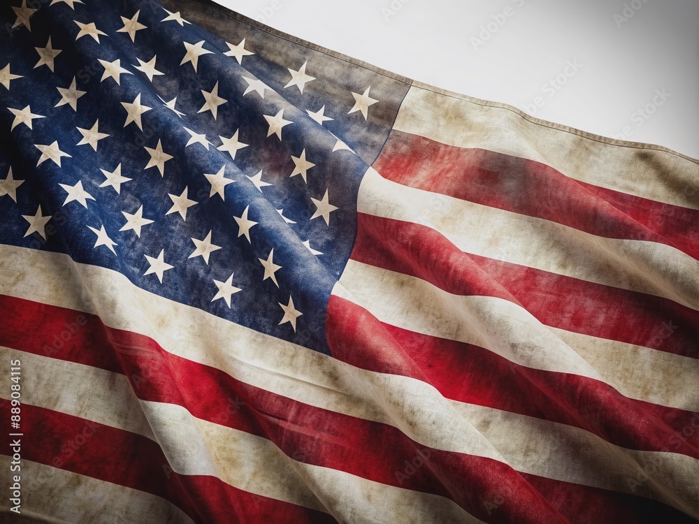 isolated patriotic background featuring american flag overlay on white ...