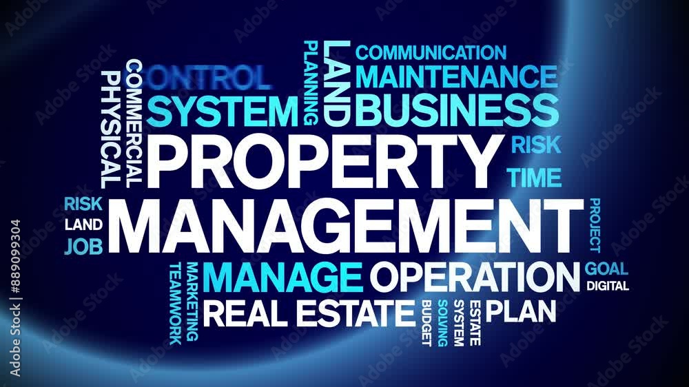 Property Management animated word cloud;text design animation tag ...