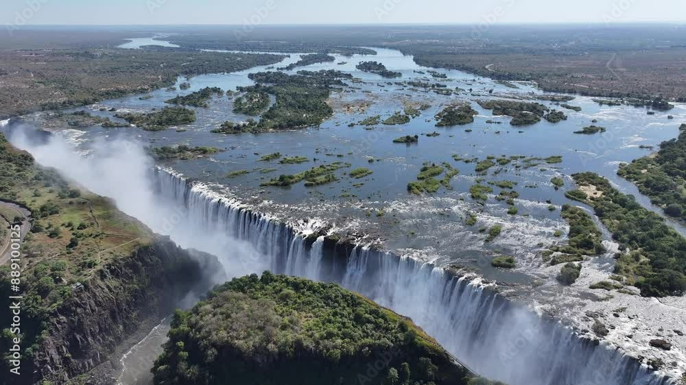 Victoria Falls At Livingstone Northern Rhodesia Zambia. Stunning ...