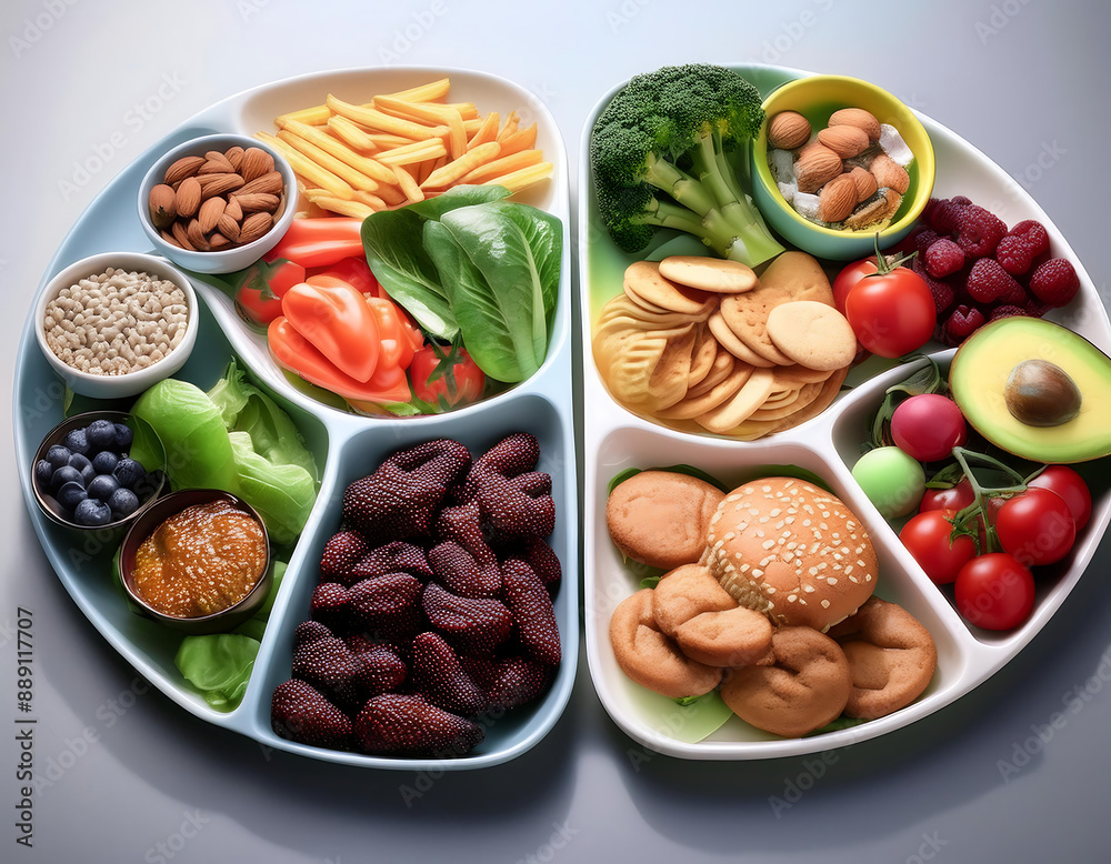 Healthy vs Unhealthy Food Choice- A visual comparison of healthy and ...