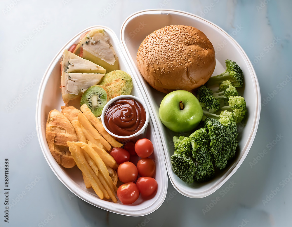 Healthy vs Unhealthy Food Choice- A visual comparison of healthy and ...