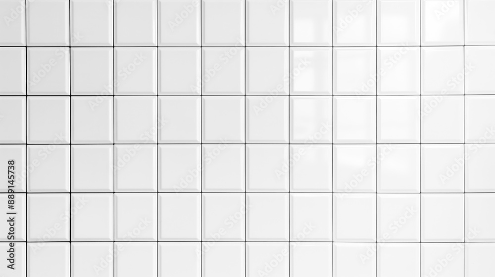 White tile seamless pattern wall background, white clean solid tile ...
