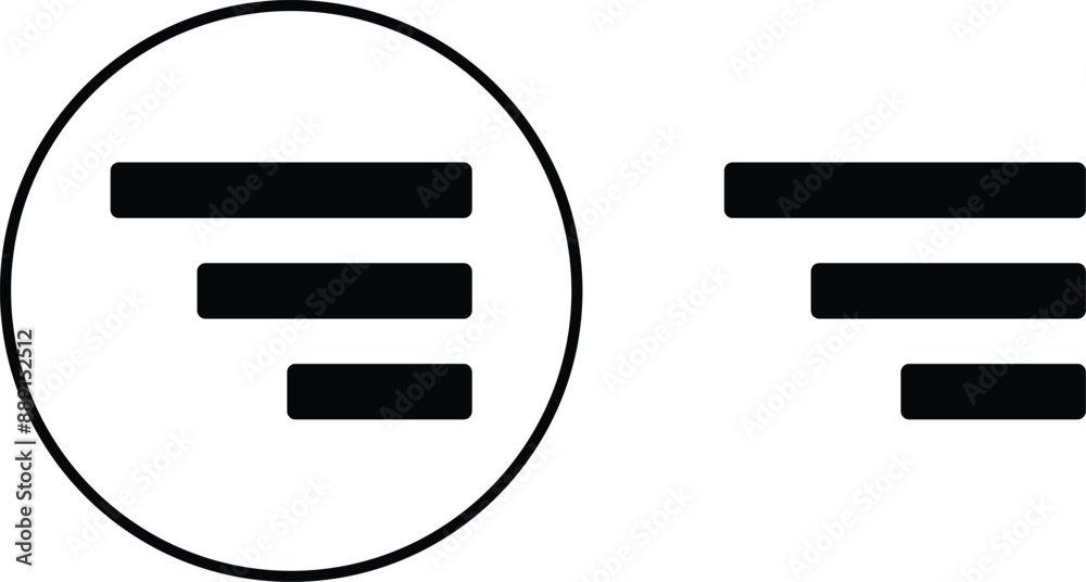 Menu icons set black flat and line vector collection UI Design Elements ...