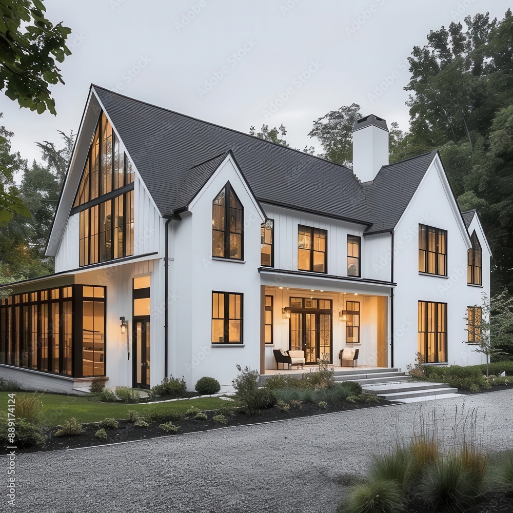 modern farmhouse exterior crisp white contemporary home with ...