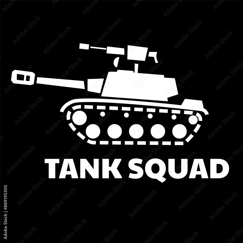 Adobe Illustrator AMonochrome Logo Tank on a black background with all ...