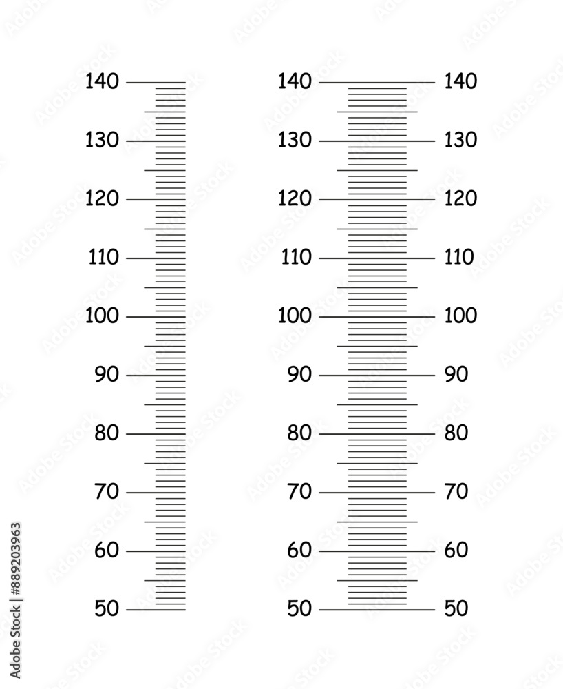 Height chart from 50 to 140 centimeters. Templates for wall growth ...