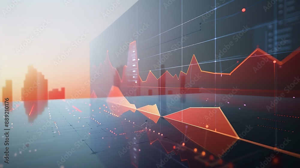 Bold side view of a sleek marketing graph, presenting impactful data ...