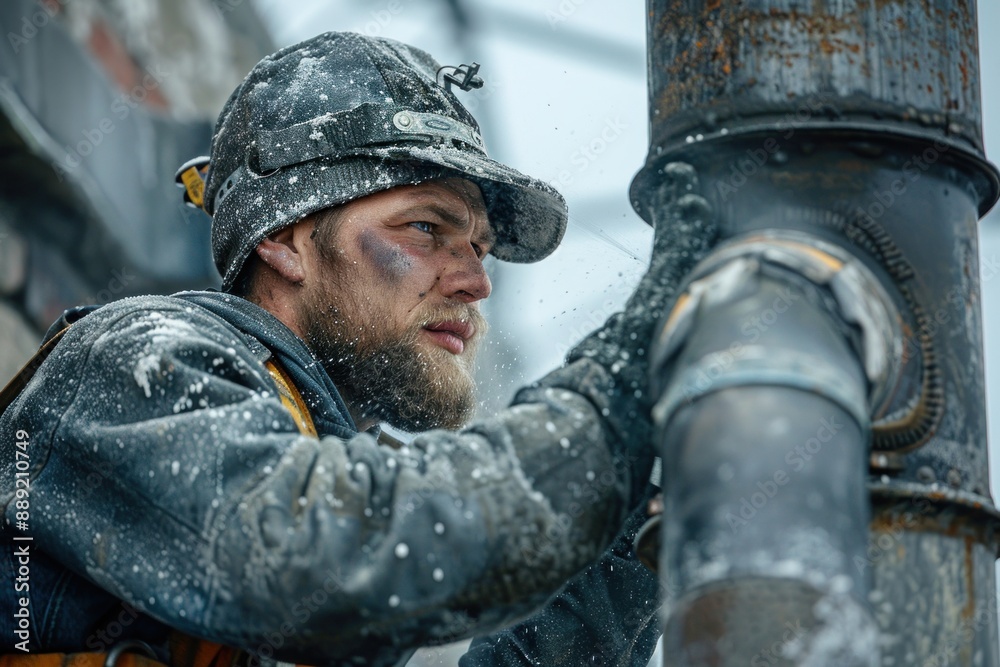 Chimney sweep cleaning an industrial chimney, showcasing the ...