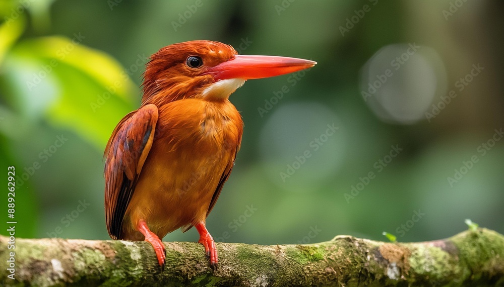 AI generator image of Halcyon coromanda, red kingfisher, found in ...