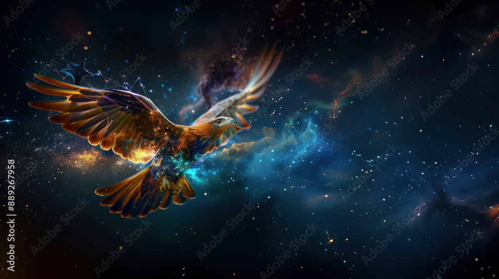 Majestic Griffin Soaring Through Starry Sky: Southern Cross ...