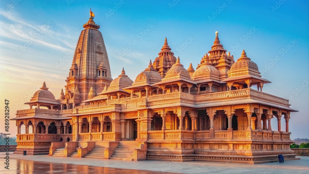 Shri Ram Mandir Temple in Ayodhya, birthplace of Lord Rama, during the ...