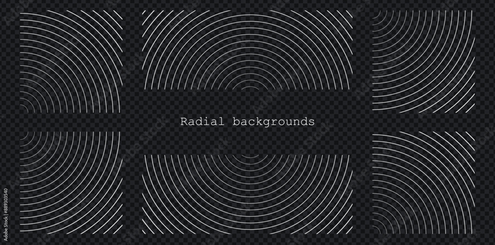 Sound wave irradiation or circular vibrations on the water surface. Set ...