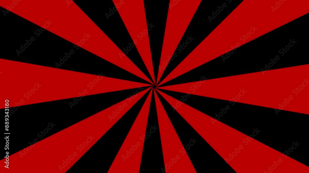 Red and Black Animated Cartoon Style Retro Spiral Clockwise Rotation ...